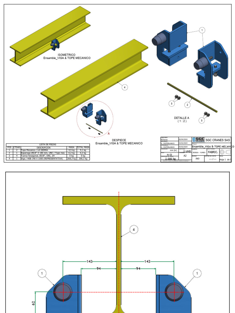 Plano Fabricacion - Tope Mecanico - LA SIERRA | PDF