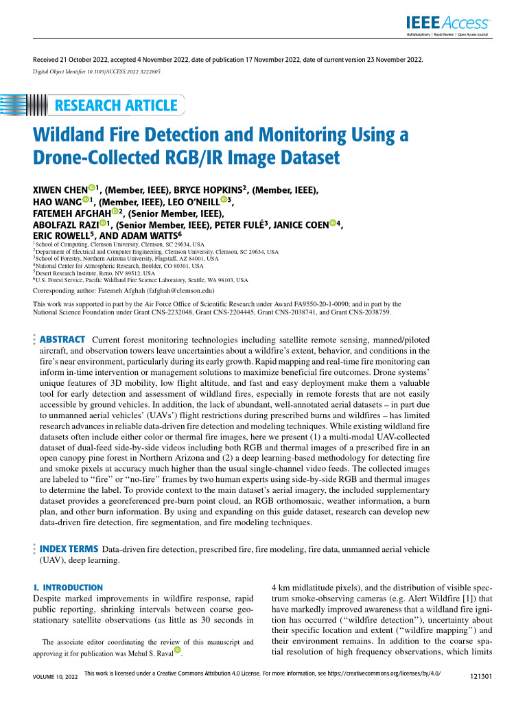 Wildland Fire Detection and Monitoring Using A Drone-Collected RGB IR ...