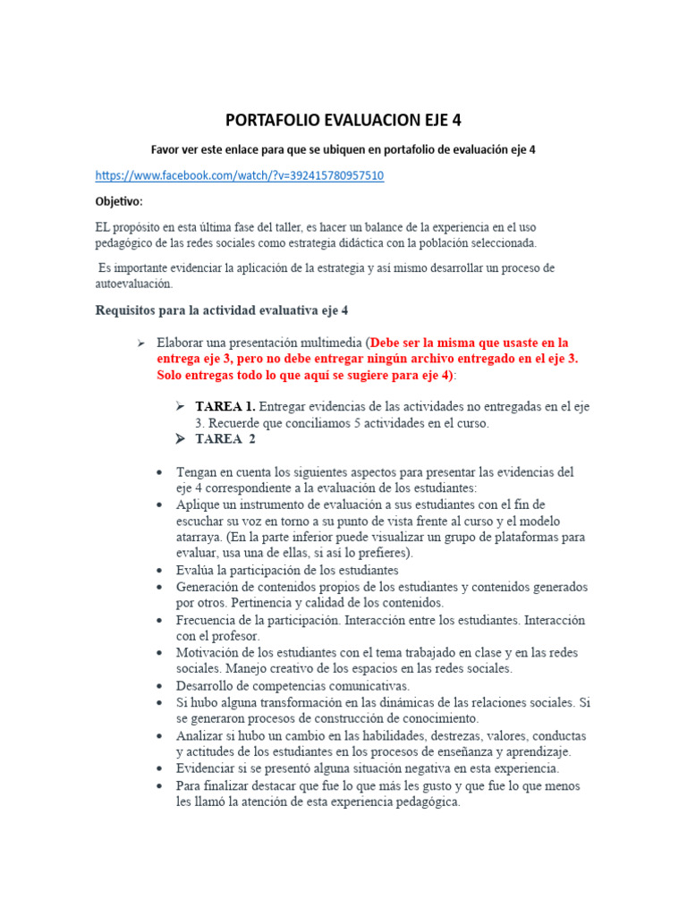 Portafolio Evaluacion | PDF | Evaluación | Maestros