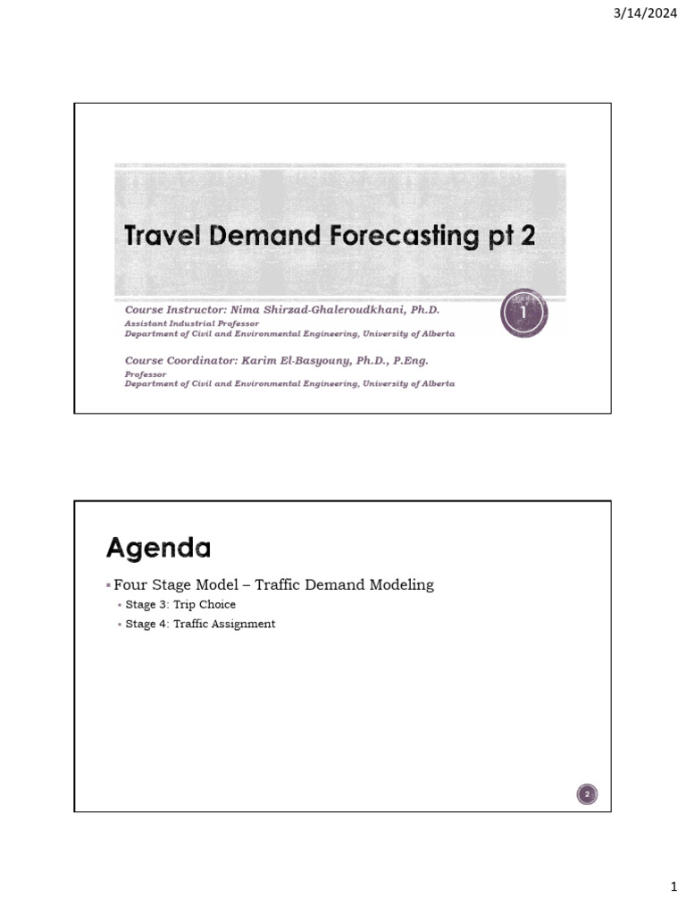 Traffic Demand Modeling Guide | PDF | Public Transport | Utility