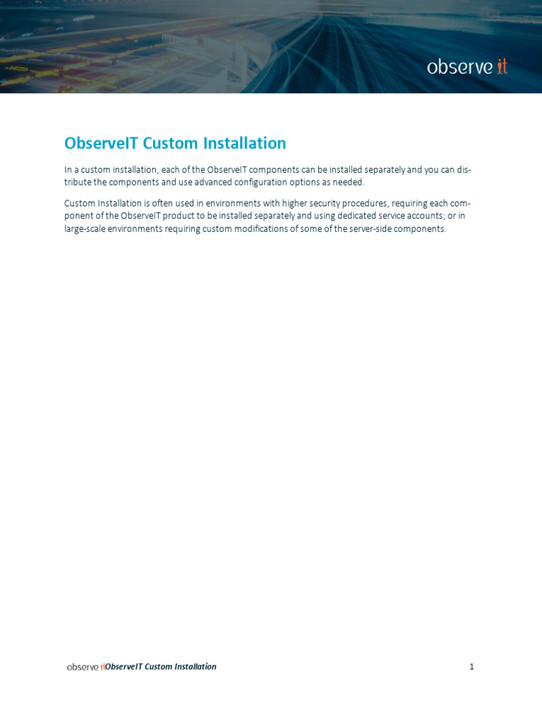 Performing A Custom Installation of ObserveIT | Download Free PDF ...