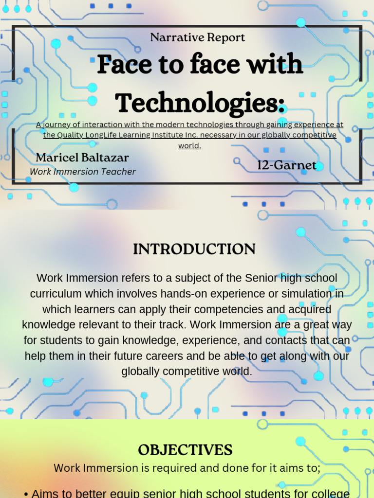 Narrative Report - Work Immersion | PDF | Experience | Learning