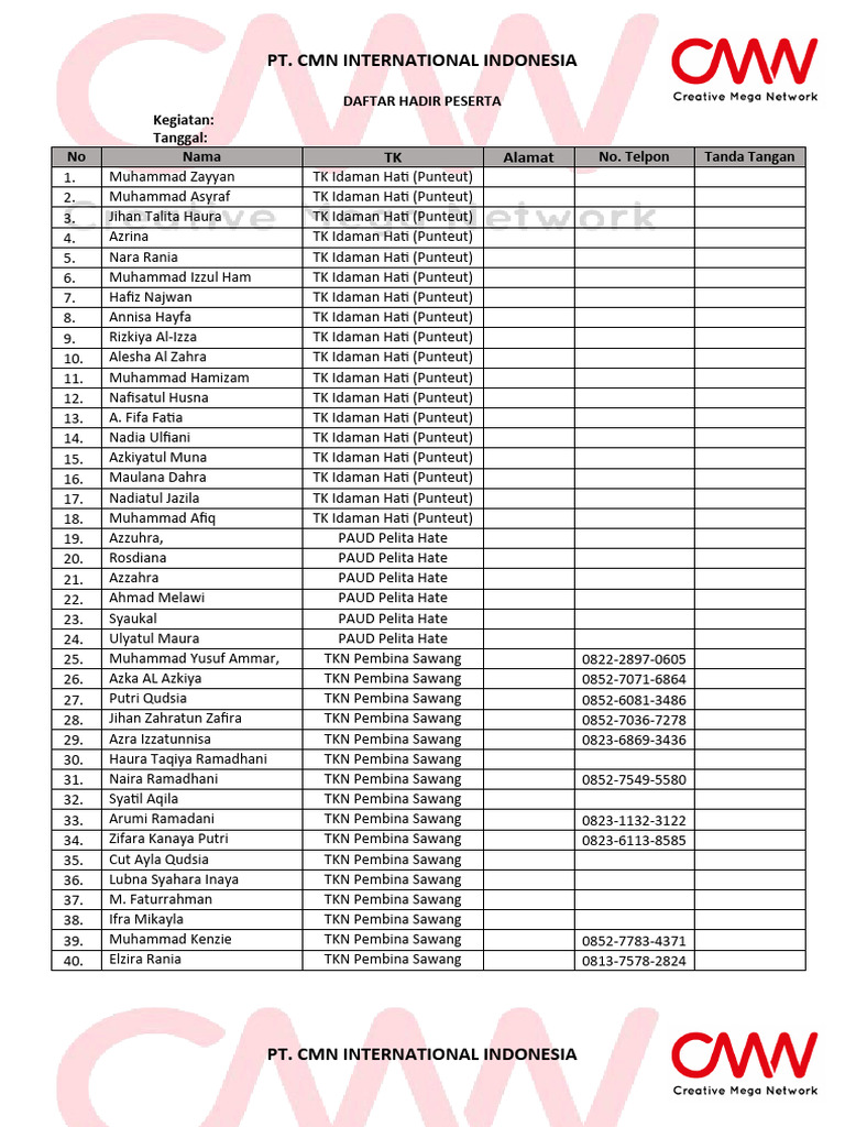 Format Absen Baru | PDF