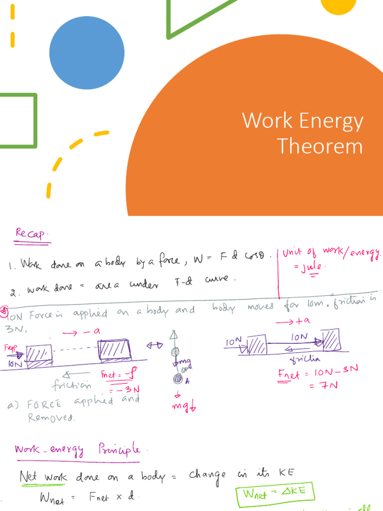 WORK ENERGY NOTES 2 - Work Energy Theorem | PDF