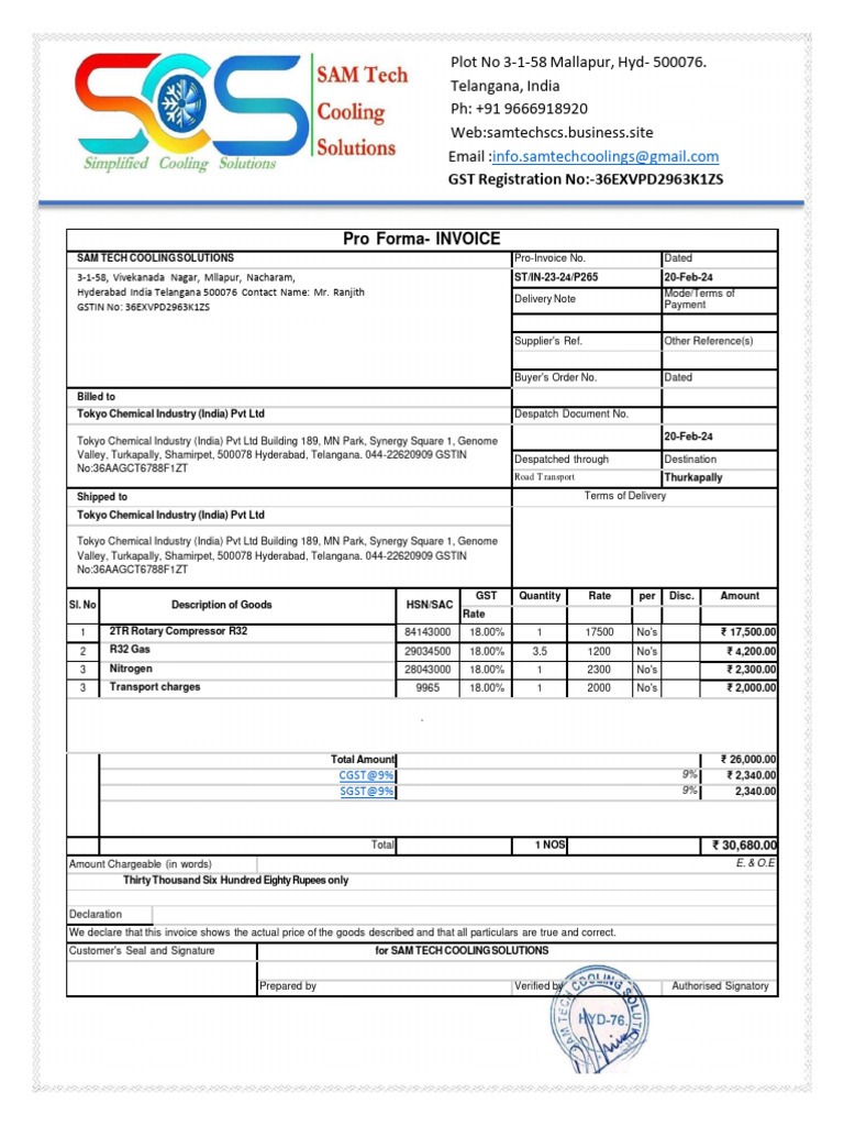 Service Rev PI Compressor | PDF | Invoice