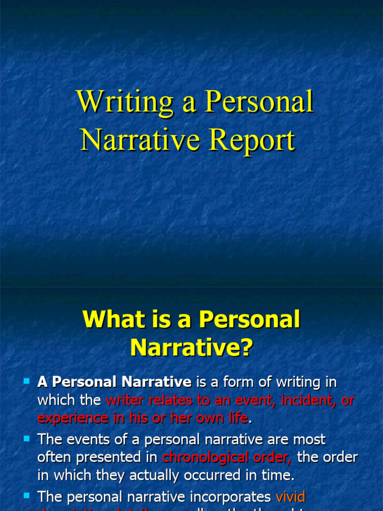 Immersion-Writing A Personal Narrative | PDF | Narrative | Essays