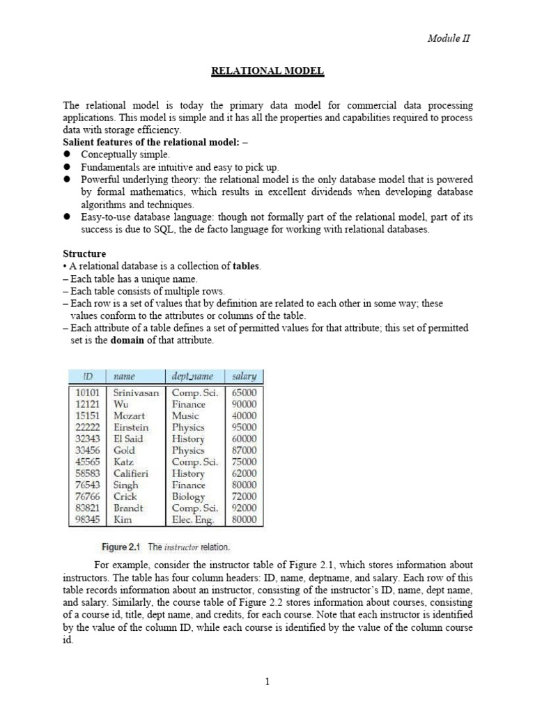 Dbms Cs208 M2ktunotes In Pdf Relational Model Relational Database 9823