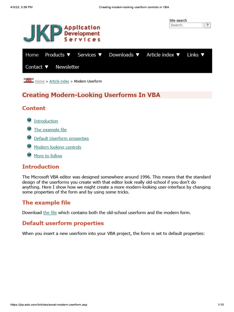 Modern Userform Design in VBA | PDF | Microsoft Excel | Visual Basic For Applications