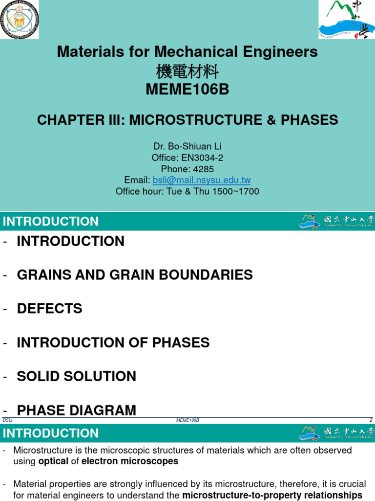 Meme106b - CPT3 - Microstructure & Phases | PDF | Dislocation | Phase (Matter)