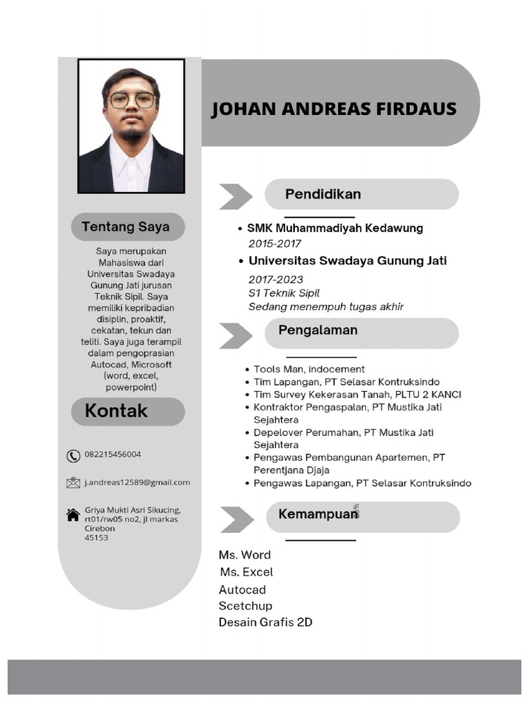 CV. Johan Andreas Firdaus | PDF