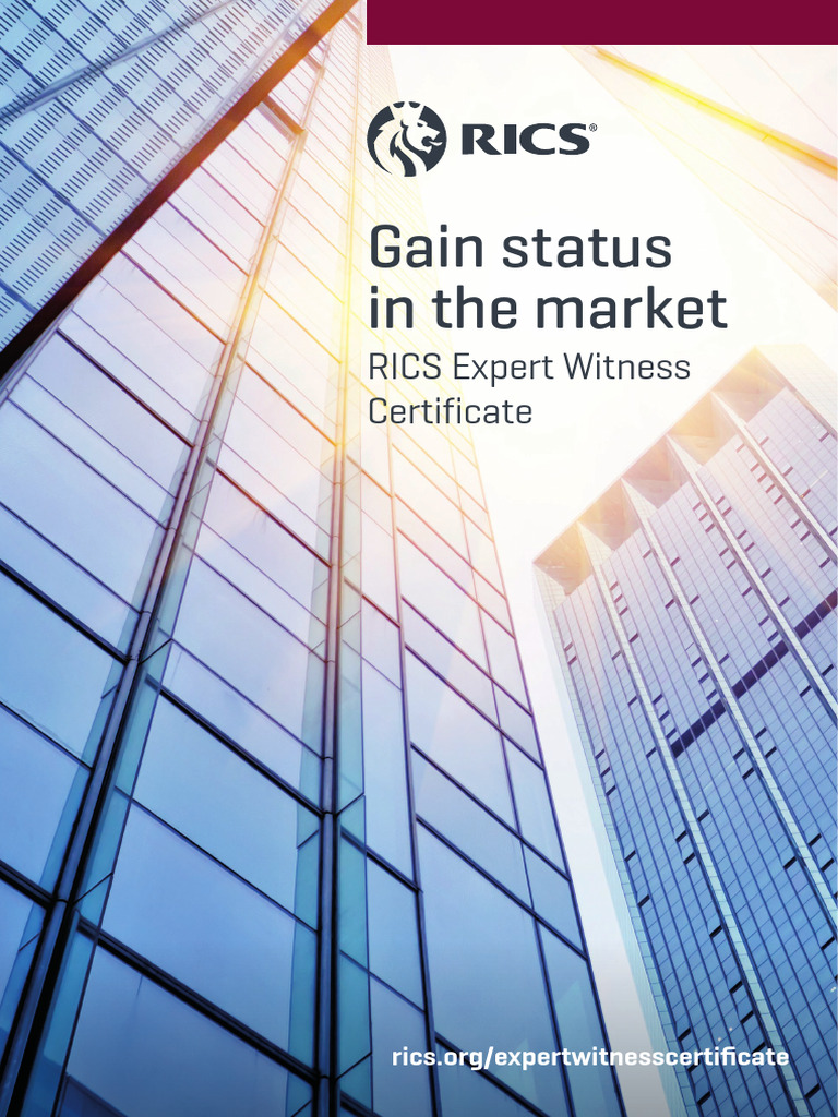 RICS Expert Witness Certificate Program | PDF | Expert Witness ...