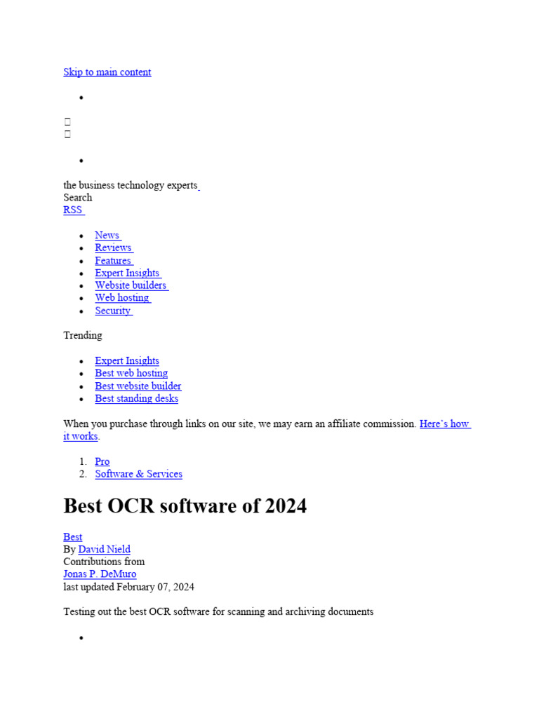 OCR software | PDF | Optical Character Recognition | Image Scanner