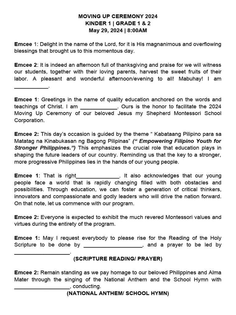 Grade 3-5 Moving Up | PDF | Prayer | Jesus