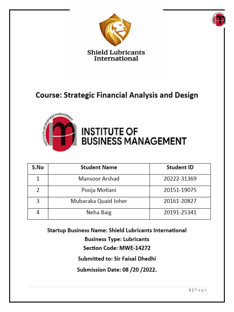 SFAD Final Term Report. | PDF | Revenue | Net Income