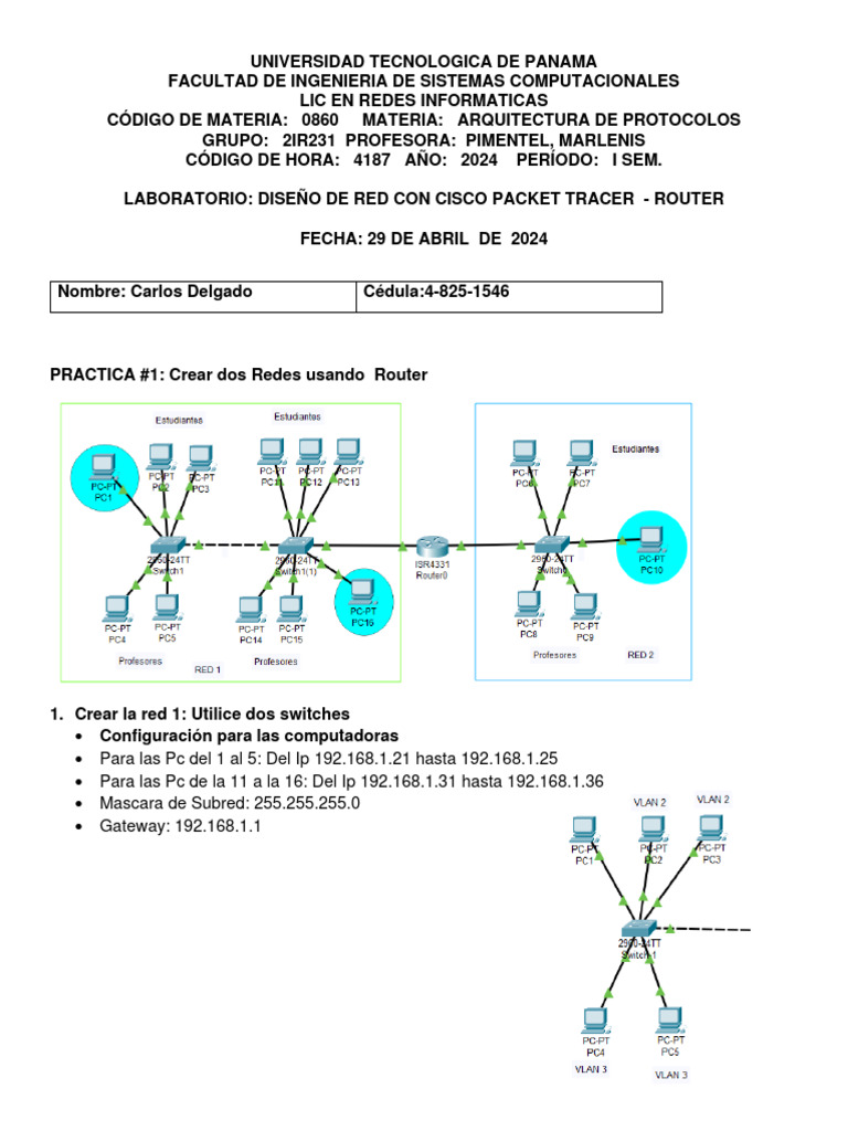 Laboratorio 2 - 30-Abril-2024 Router-Cd | PDF | Red de computadoras ...