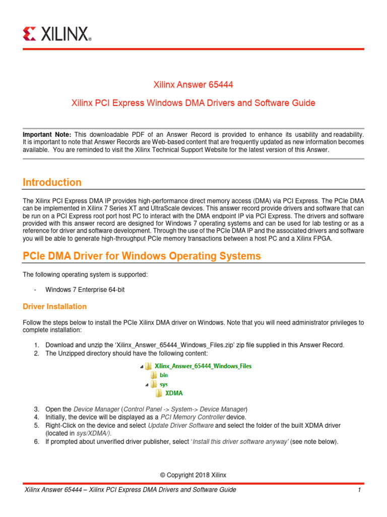 Xilinx Answer 65444 Windows | PDF | Device Driver | Graphical User Interfaces