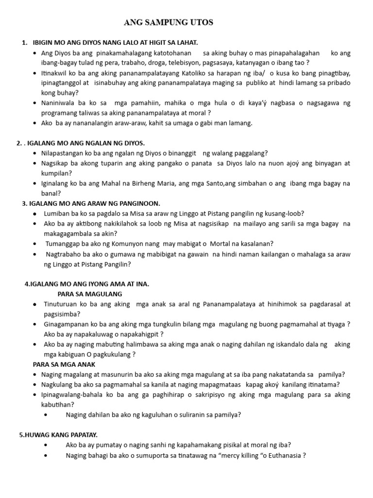 Ang Sampung Utos | PDF