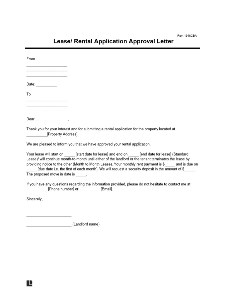 Rental Application Approval Letter | PDF