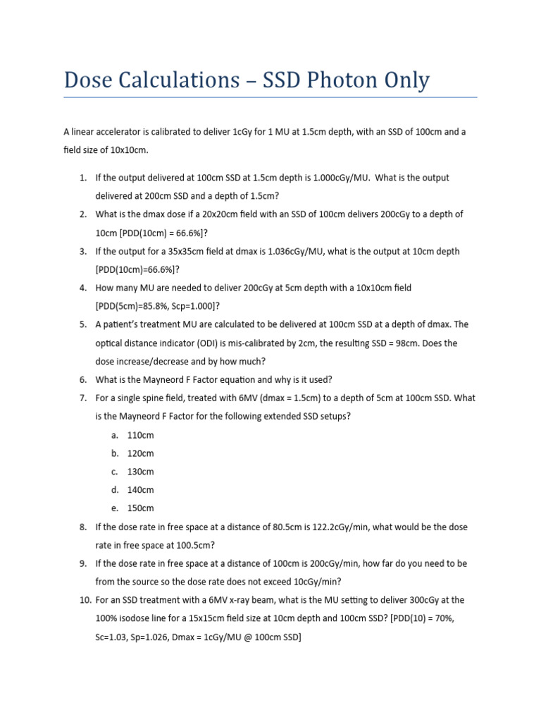 Calc Practice Problems Ssd Photon 1 Pdf Radiation Electromagnetic Radiation 