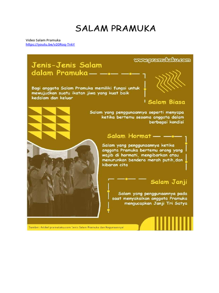 Jenis-Jenis Salam Pramuka Lengkap | PDF