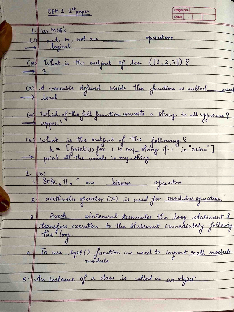 Python Sem 1 pp1 | PDF