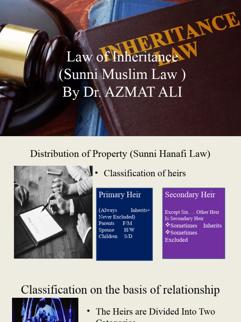 Law of Inheritance (Muslim Law Sunni Law) | PDF | Inheritance | Kinship And Descent