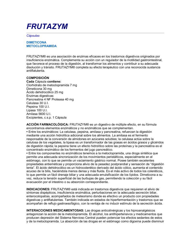 FRUTAZYM | Descargar gratis PDF | Digestión | Enzima