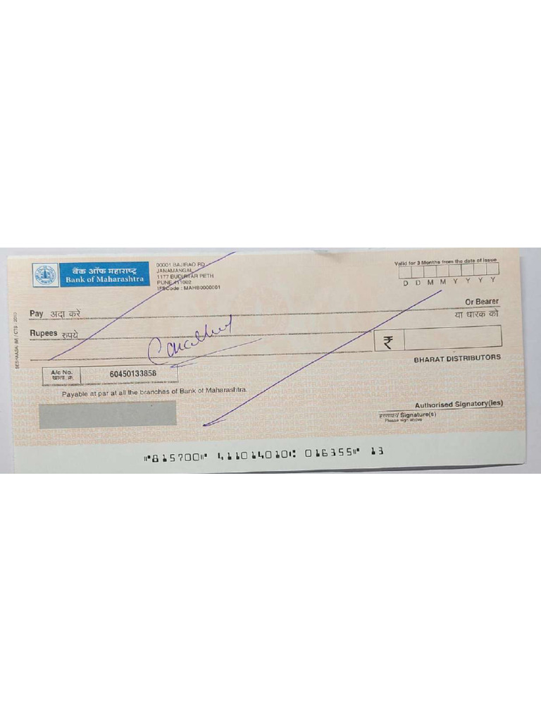 BD Bom CC Cancel Cheque | PDF