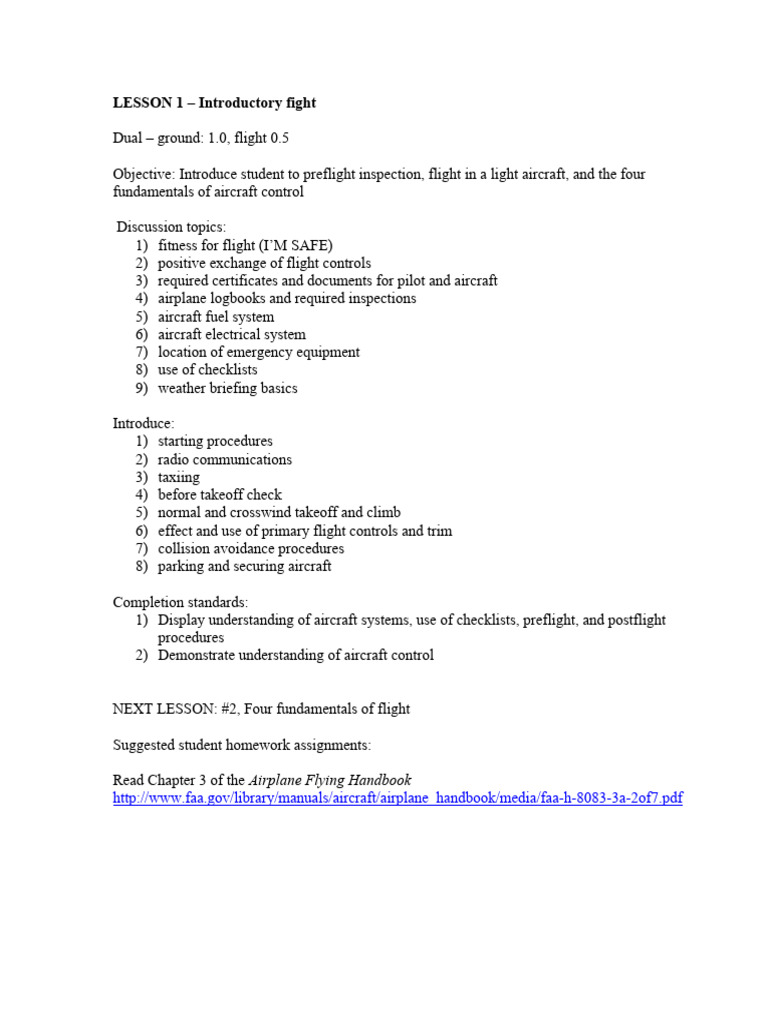 Basic Private Pilot Lesson Plans | PDF | Flight | Visual Flight Rules