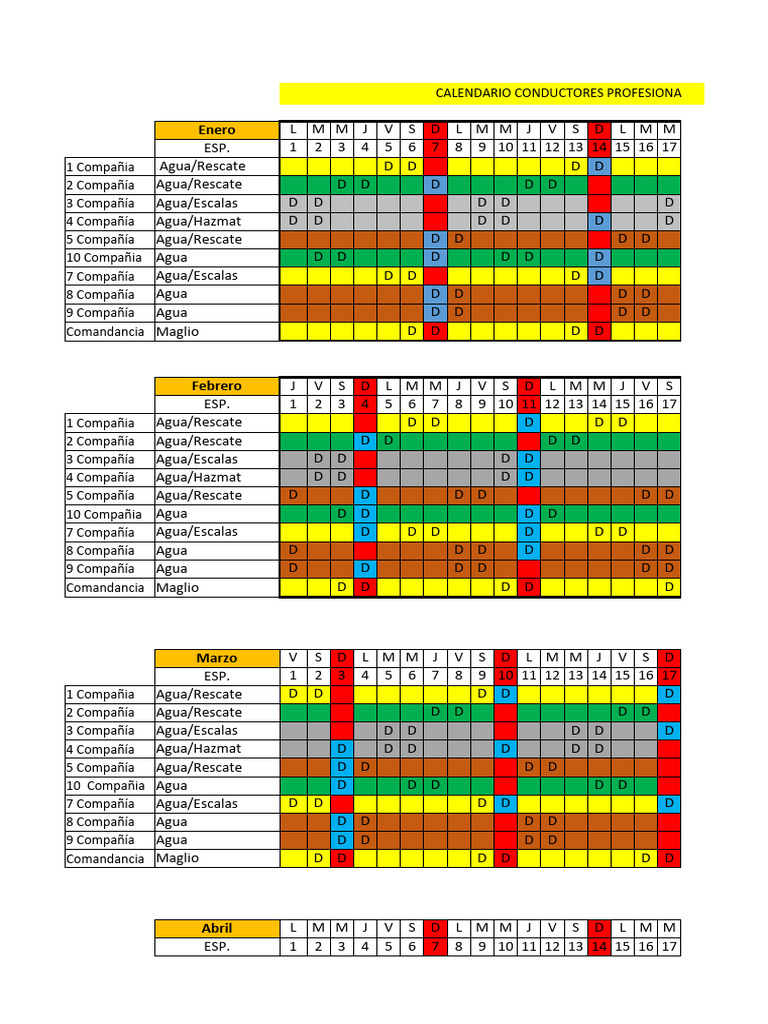 Calendario Cuarteleros 2024 Oficial Modificado | PDF | Hogar, jardinería y bricolaje