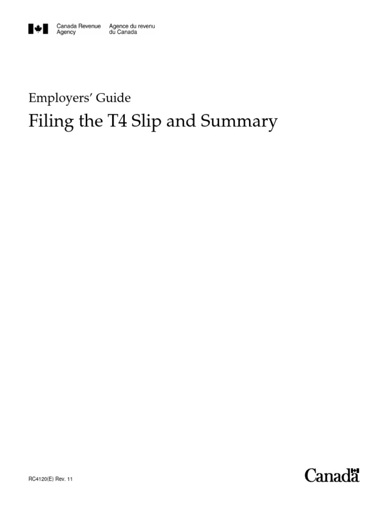 Guide T4 (Rc4120-11e) | PDF | Payroll Tax | Pension