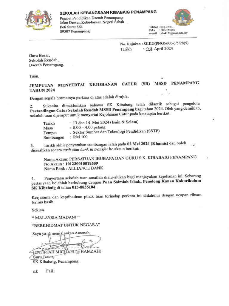 Jemputan Menyertai Pertandingan Catur | PDF