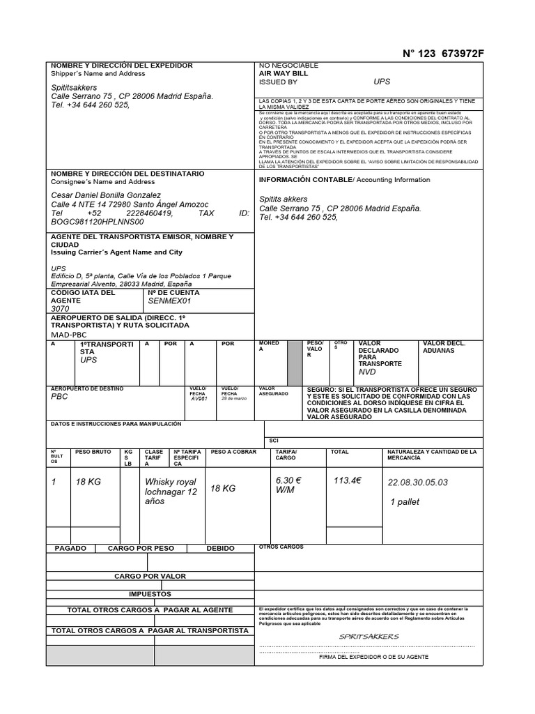 Guia Aerea PDF | PDF