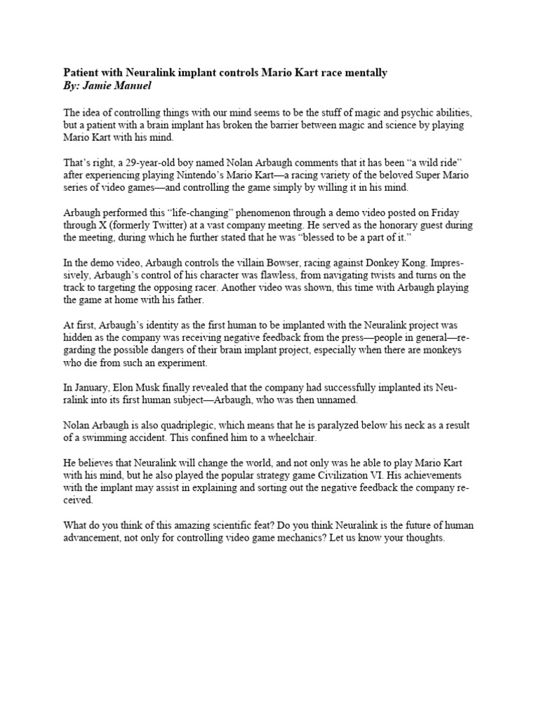 Neuralink Implant | PDF