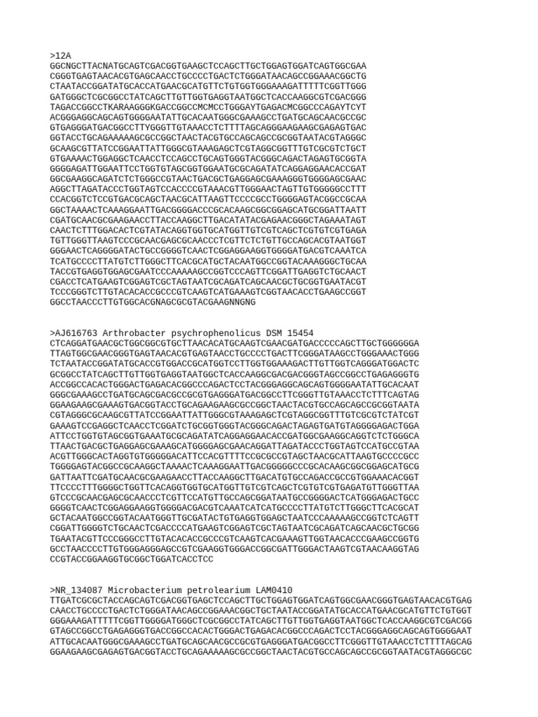 Bacterial DNA Sequences Analysis | PDF