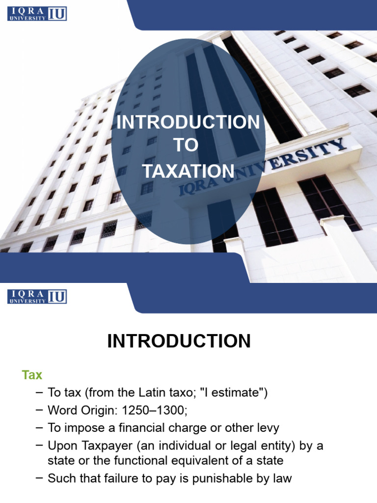 Introduction To Taxation-New | PDF | Taxes | Income Tax