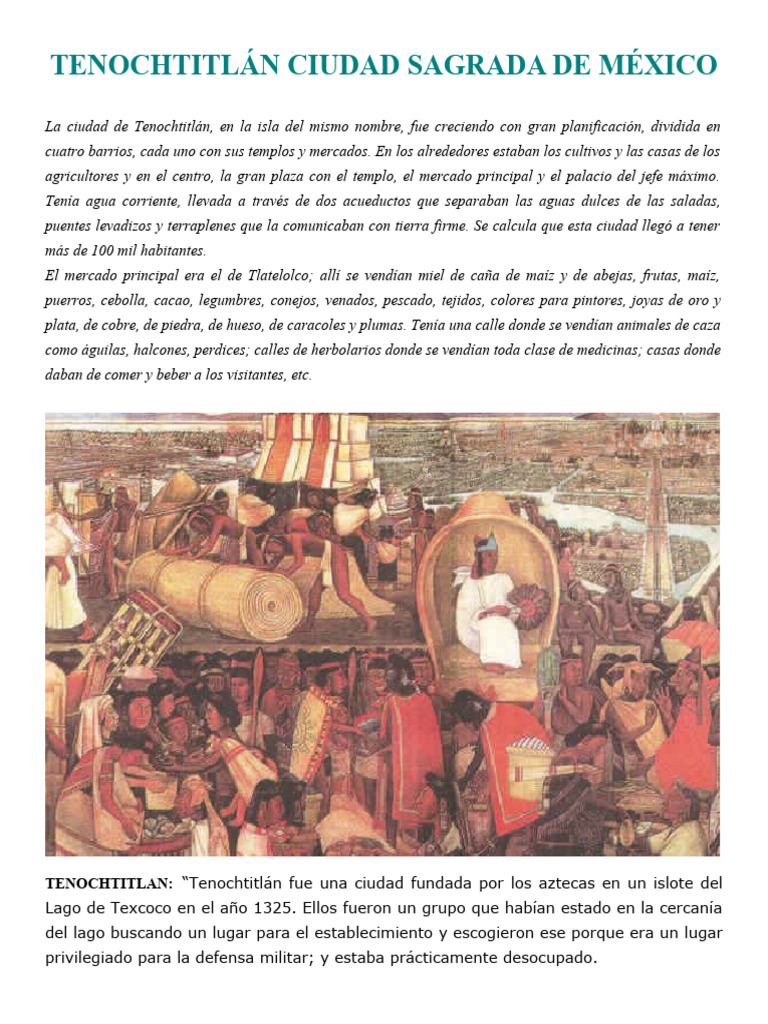 Tenochtitlán: Maravilla Azteca en el Lago | PDF