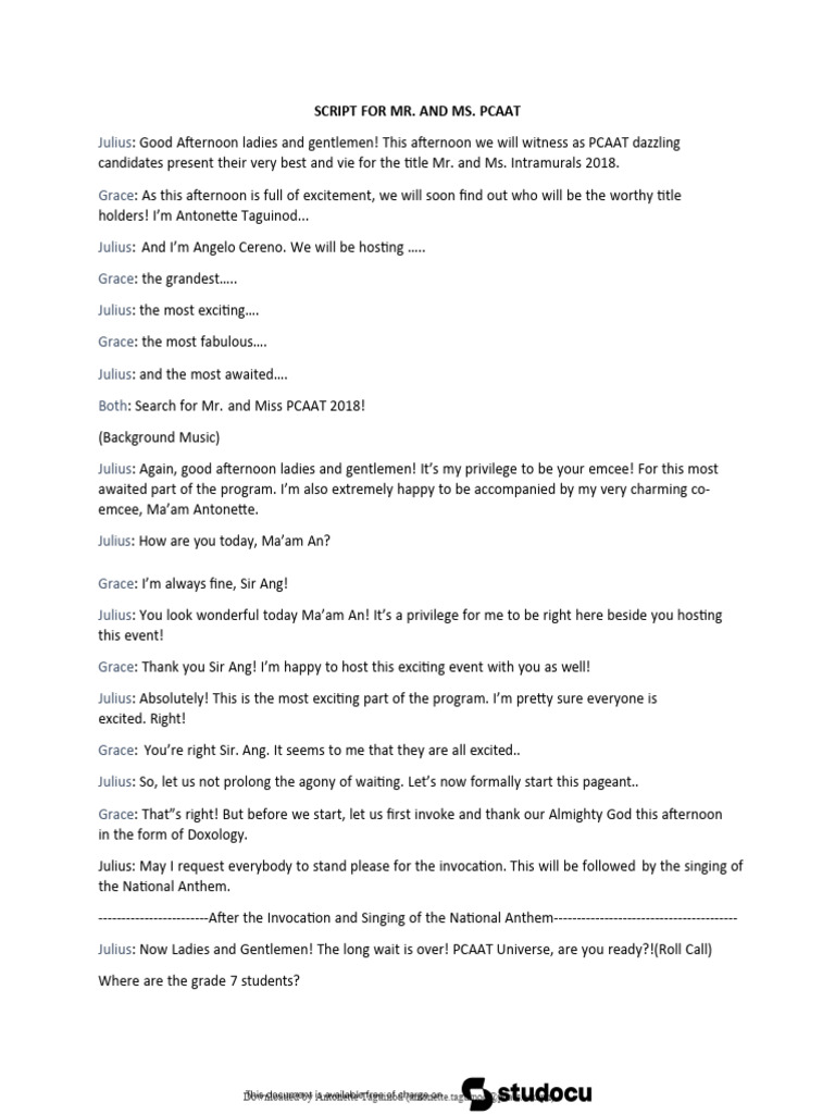 emcee-script-for-pageant | PDF