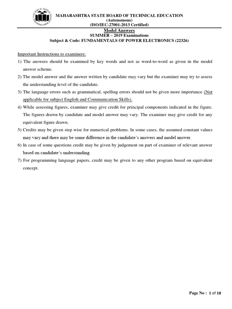 2019 Summer Model Answer Paper (Msbte Study Resources) | PDF ...