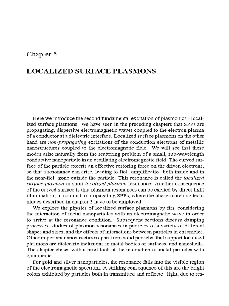 Localized Plasmons | Download Free PDF | Plasmon | Surface Plasmon Resonance