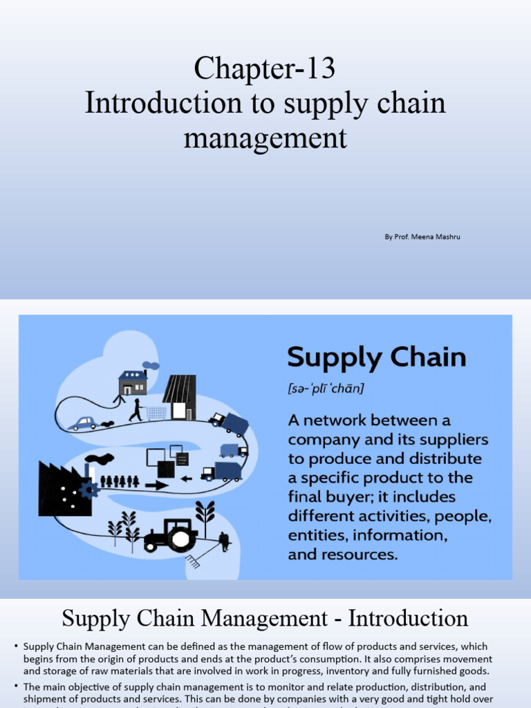 Chapter 13 Introduction to Supply Chain | PDF | Supply Chain Management | Supply Chain