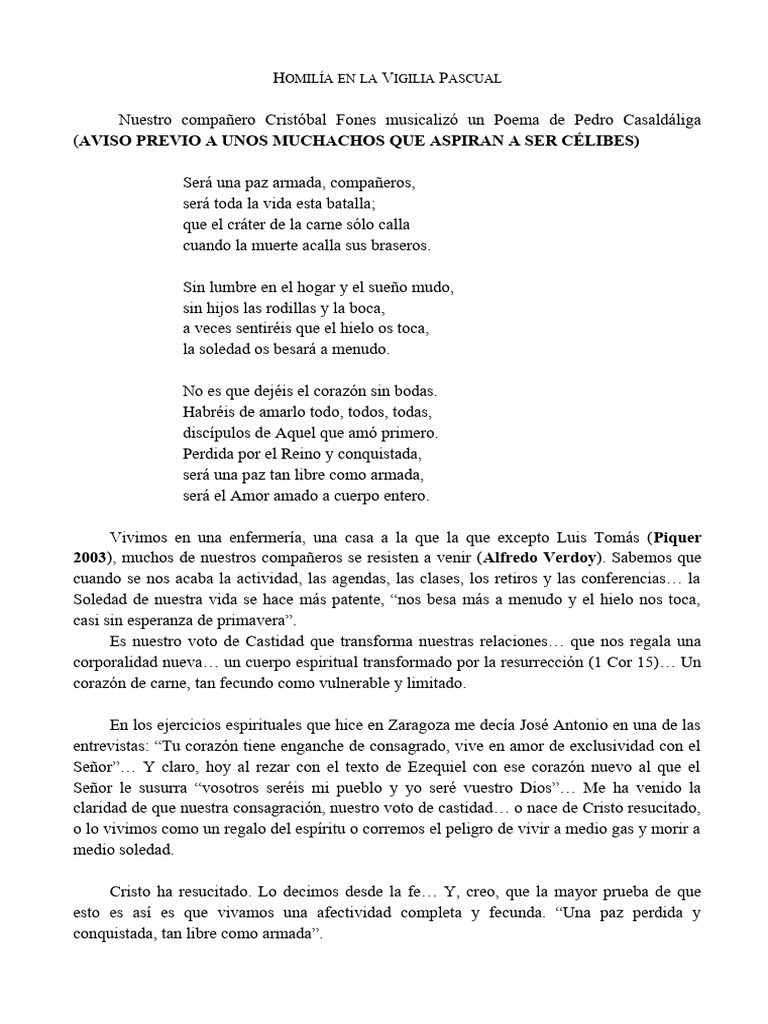 Homilía en La Vigilia Pascual | PDF | La resurrección de Jesús | Jesús
