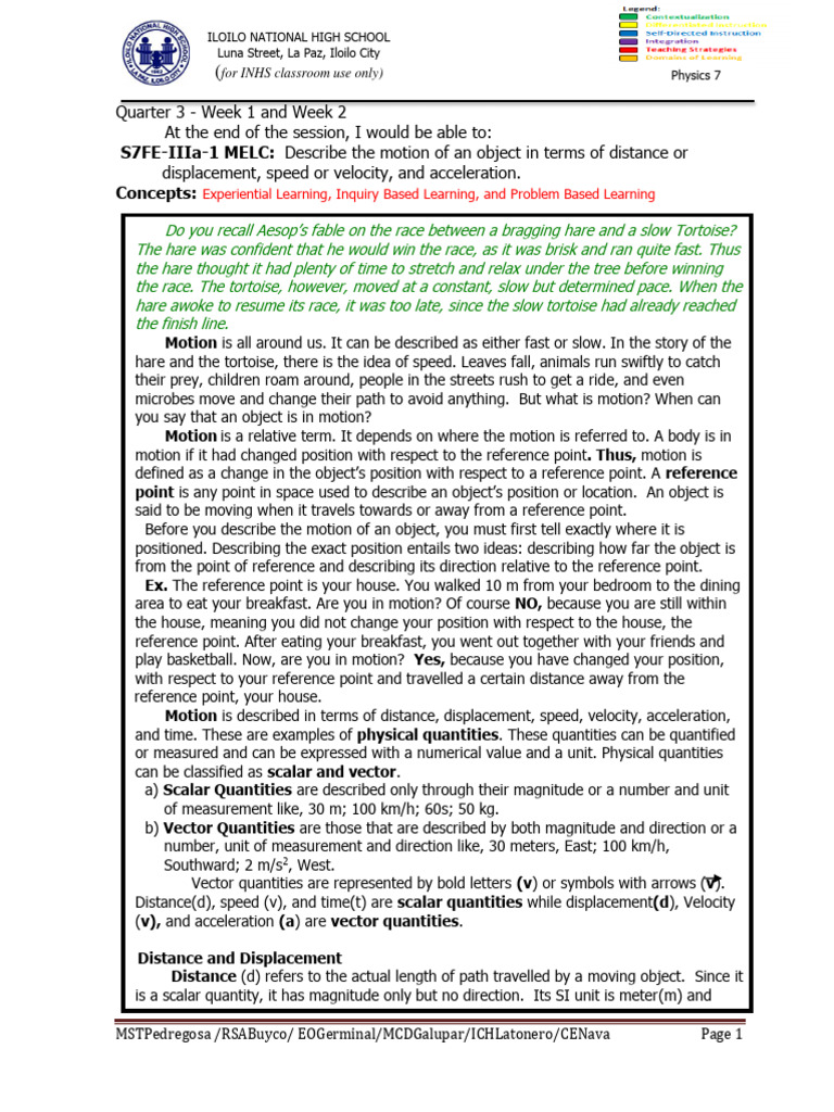 Q3 Science 7 Physics Edited Colored SY 2023 2024 Final With Color Code | PDF | Waves | Sound