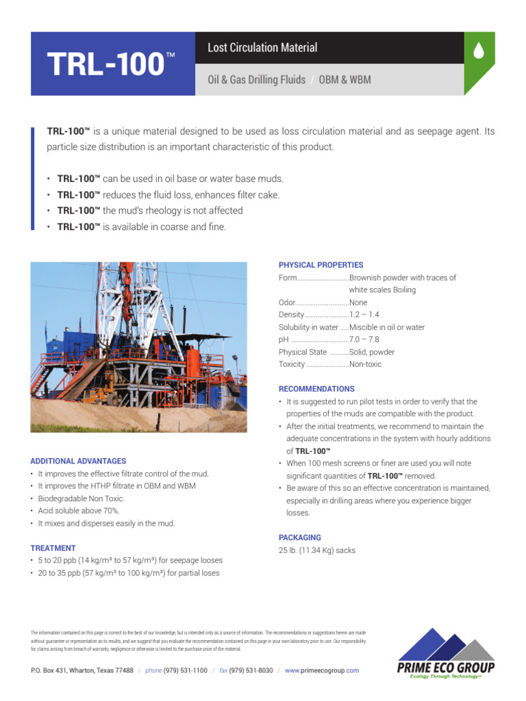 PEG Technical Data TRL 100 | PDF | Filtration | Materials