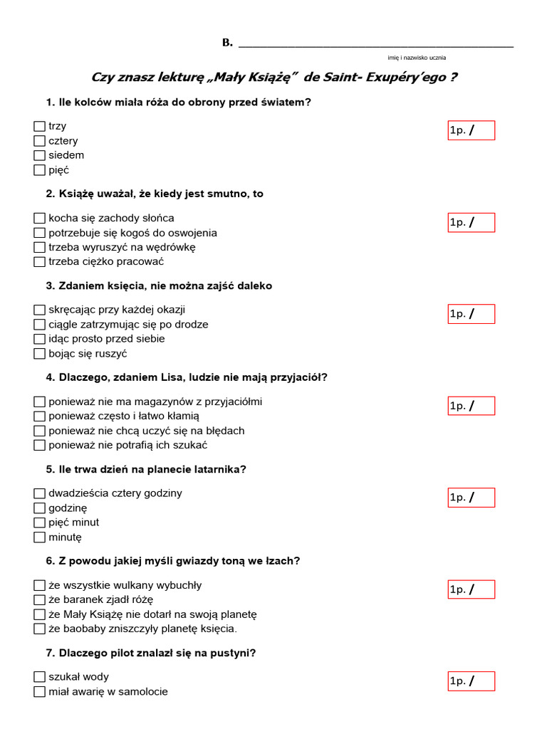 Maly Ksiaze KLASÓWKA | PDF