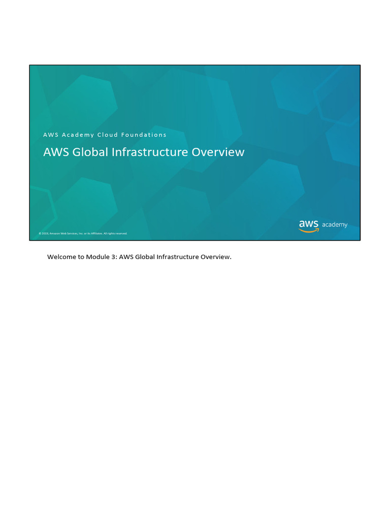 Lecture01 AWS Infrastructure and Services - v1.0 | PDF | Amazon Web ...