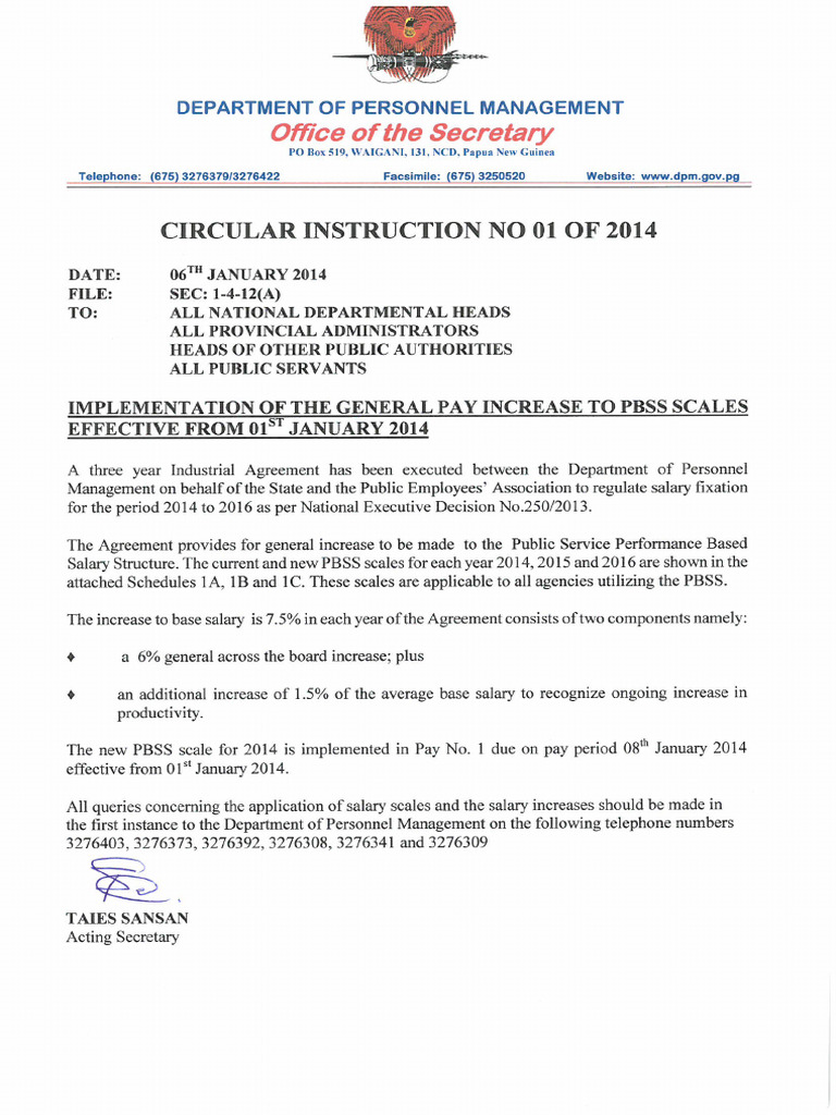 PBSS Scale For Public Servants From 2014-2016 | PDF