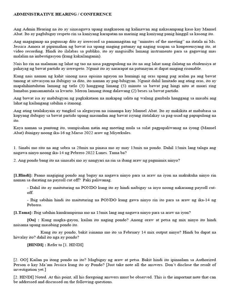 Administrative Hearing | PDF