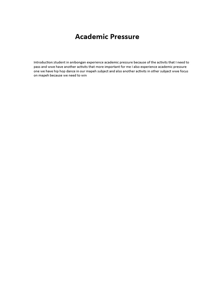 Academic Pressure in Anibongan | PDF