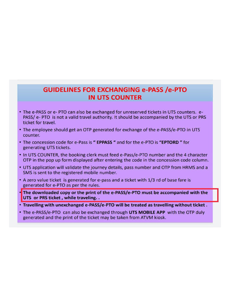 Guidelines Epass Epto Across Counter | PDF